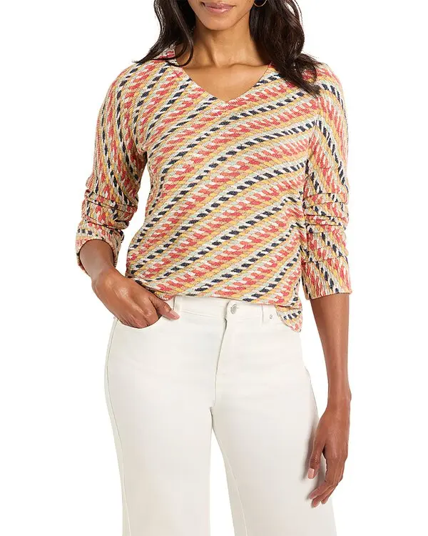 NIC+ZOE Rope Twist V-neck Sweater