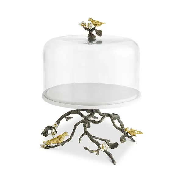 Michael Aram Lovebirds Cake Stand With Dome - No Color