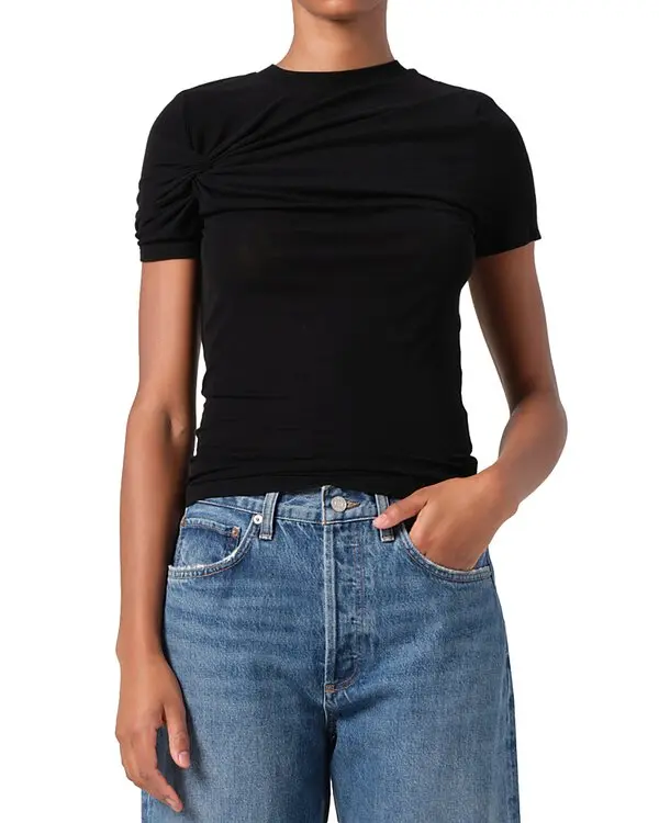 AGOLDE Lissa Twist Crew Tee - Black