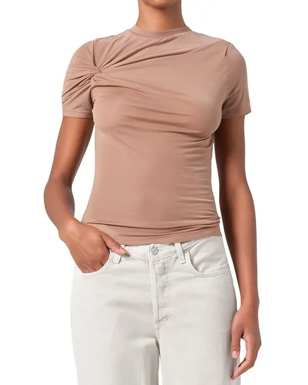 AGOLDE Lissa Twist Crew Tee - Moth