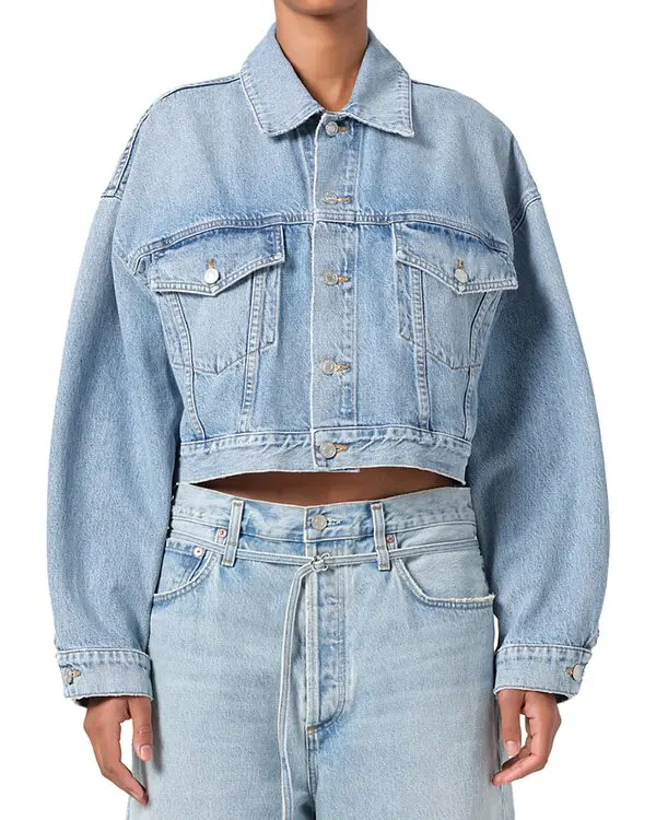 AGOLDE Palmer Cropped Denim Jacket - Space