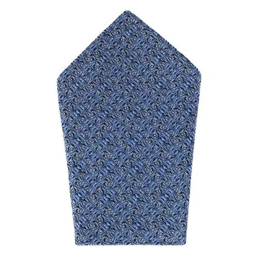 Trafalgar Benito's Blue Basketweave Patterned Silk Pocket Square - Light Blue