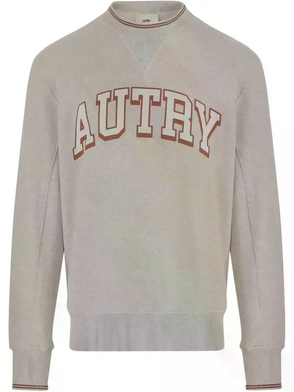 AUTRY Logo-print Cotton Sweatshirt - Grey