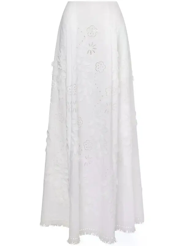 Alberta Ferretti Floral Embroidered Skirt