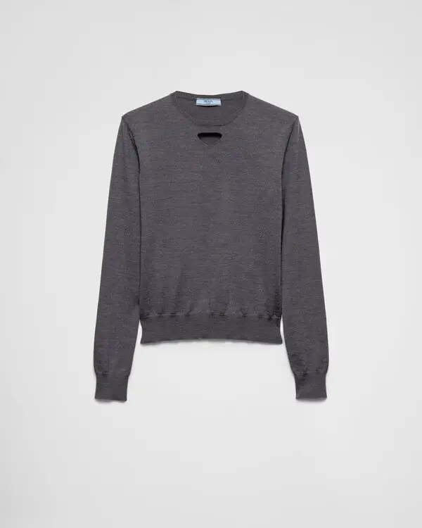 Prada Wool Crew-neck Sweater - Grey