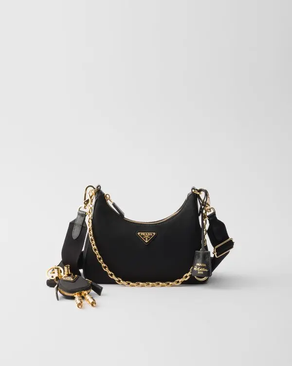 Prada Re-edition 2005 Re-nylon And Saffiano Leather Bag - Black