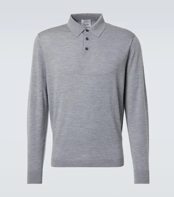 ALLUDE Virgin Wool Polo Sweater - Grey