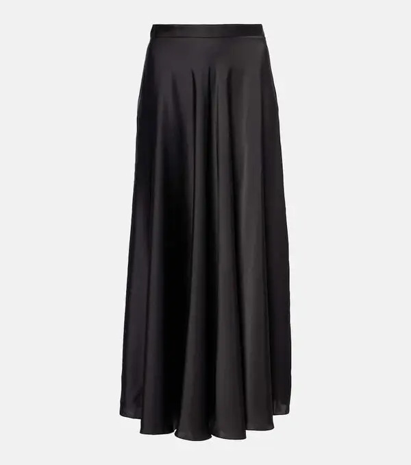 Balenciaga Asymmetric Satin Midi Skirt