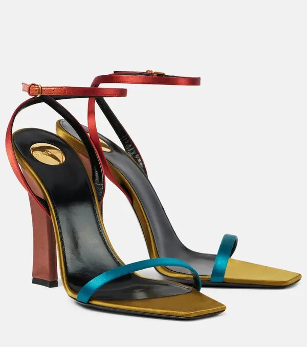 Saint Laurent Dominique 110 Crêpe Satin Sandals - Multicoloured