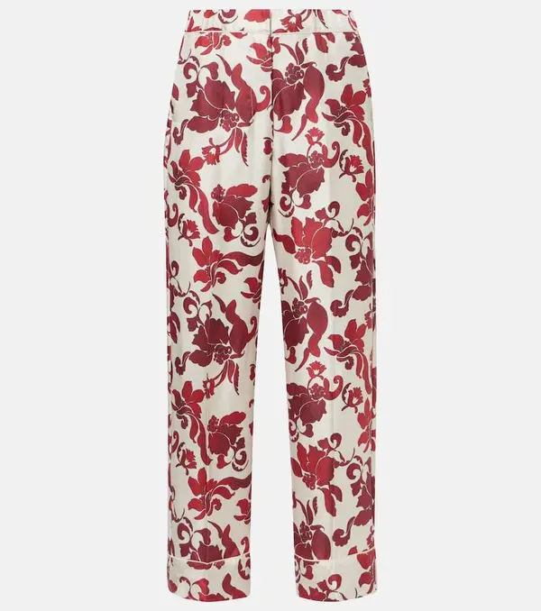 Max Mara Leda Printed Silk Wide-leg Pants - Multicoloured