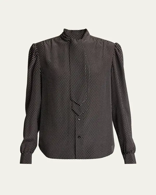 Saint Laurent Polka Dot Silk Blouse