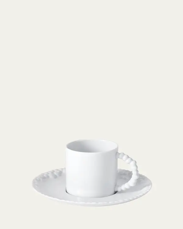 L'Objet Haas Mojave Espresso Cup & Saucer - White