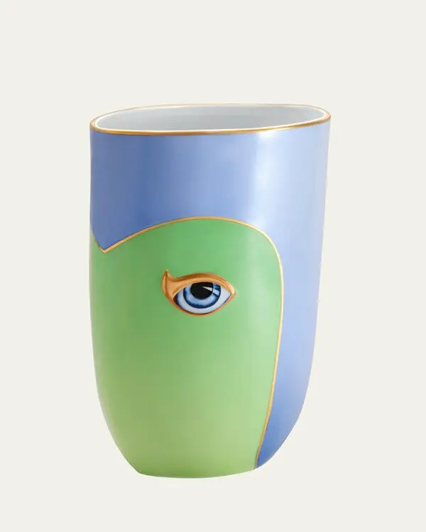 L'Objet Lito Vase, Green Blue - One-color