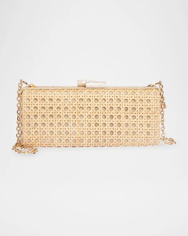 RAFE Alessandra Cutout Woven Clutch - Natural
