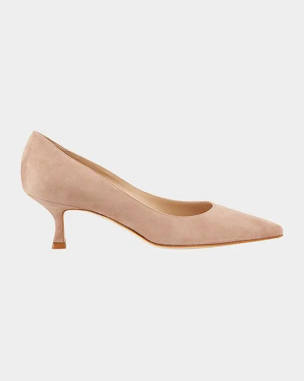 Manolo Blahnik Srila Suede Pumps - Beige
