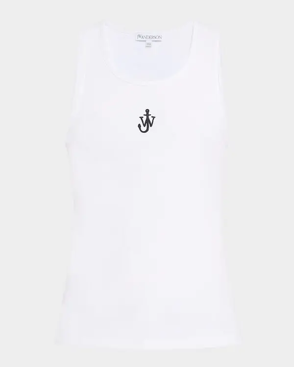 JW Anderson Anchor Ribbed Tank Top - White