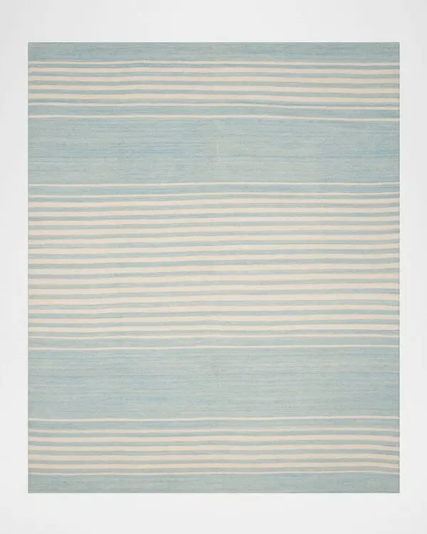 Ralph Lauren Bluff Point Stripe Hand-woven Rug, 8' X 10 - Sky
