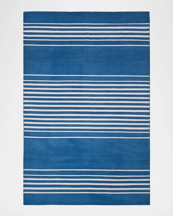 Ralph Lauren Bluff Point Stripe Hand-woven Rug, 6' X 9 - Pacific