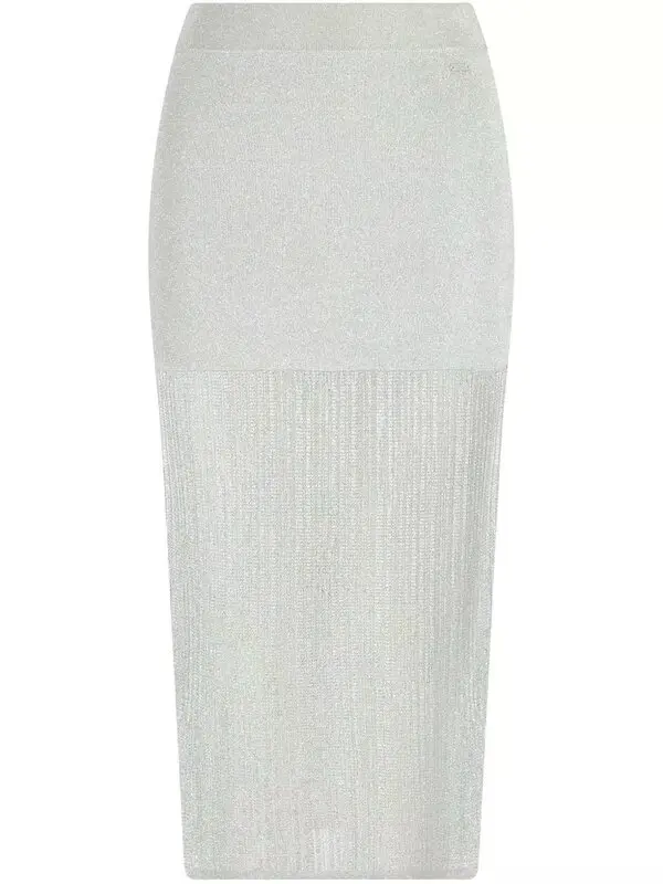 Armani Exchange Lurex Midi Pencil Skirt - Grey