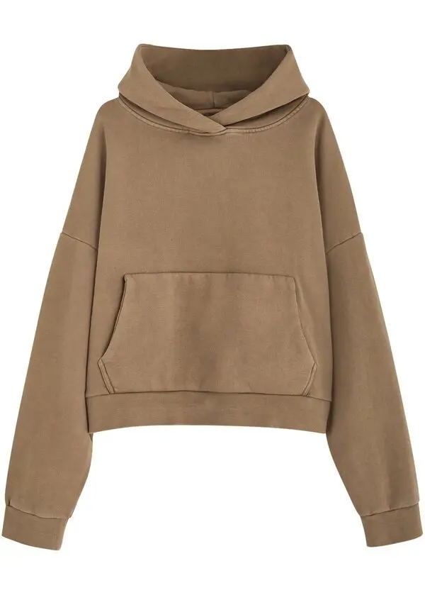 ENTIRE STUDIOS Faded Cotton Hooded Sweatshirt - Light Brown