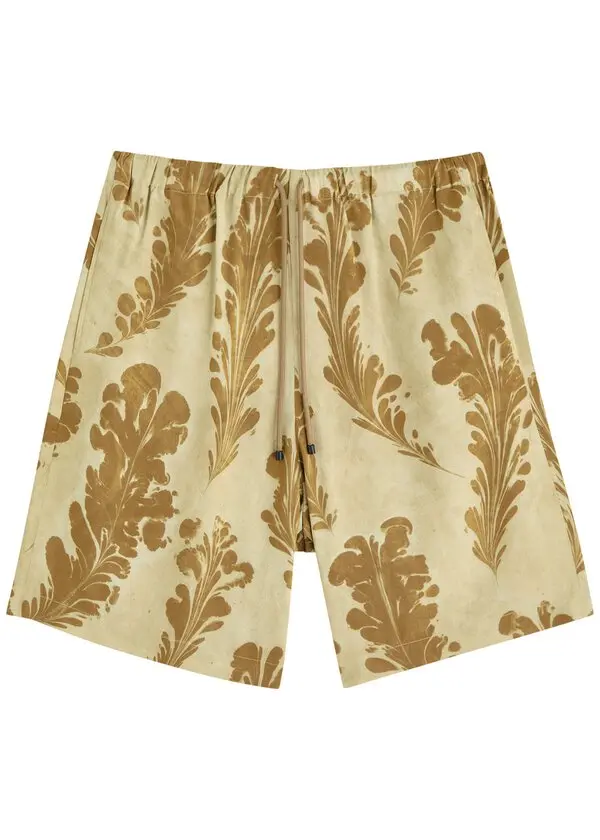 Dries Van Noten Printed Satin Shorts