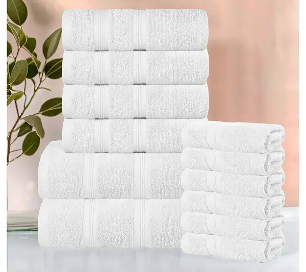 SUPERIOR 12-piece Smart Dry Zero Twist Cotton T Owel Set