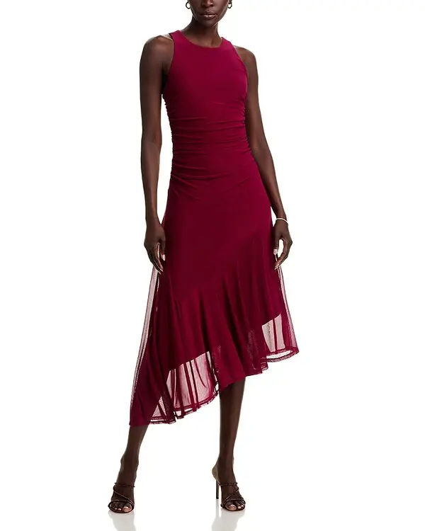 Steve Madden Asymmetric Hem Dress - Beet Red