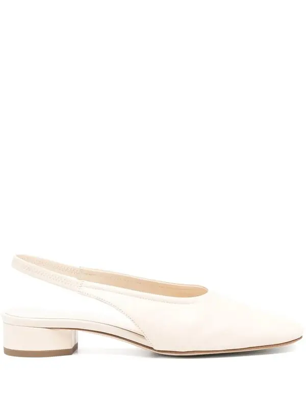 AeydĒ Dua Nappa Leather Slingbacks - Beige