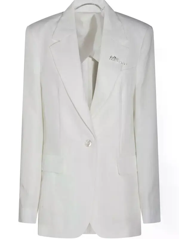 Blumarine Logo-lettering Single-breasted Blazer - White