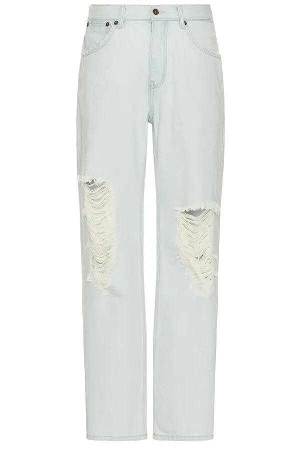 AFTER PRAY Relaxed Distressed Jeans - Light Indigo