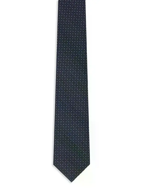Zegna Patterned Jacquard Silk Neck Tie - Blue