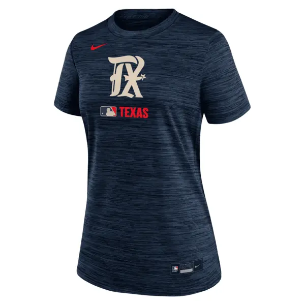 Nike Texas Rangers Authentic Collection City Connect Velocity Dri-fit Mlb T-shirt - Blue