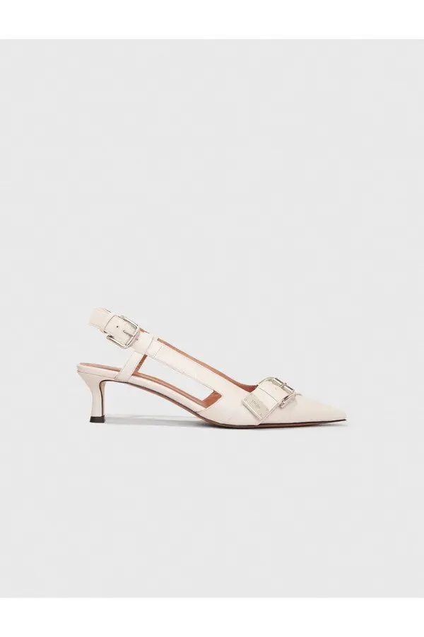 Maje Double Buckle Slingback Pumps