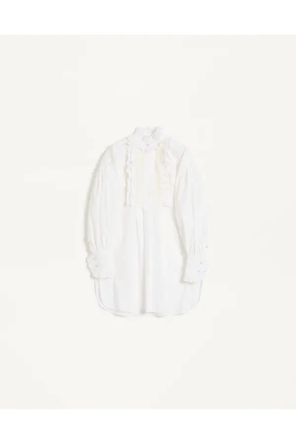 Valentino Garavani Short Cotton And Linen Dress
