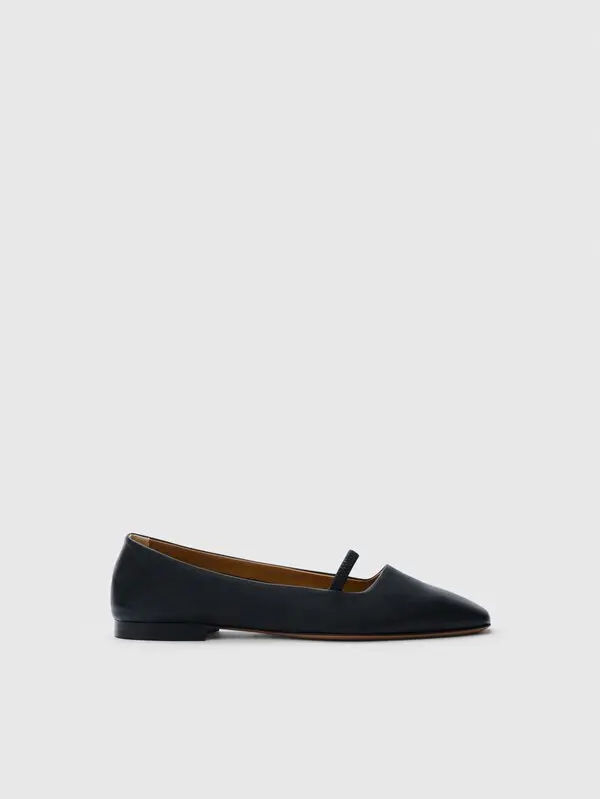 ATP ATELIER Loria Nappa Ballet Flats - Black