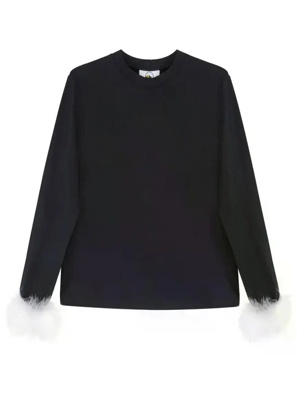 Sleeper Feather-detail T-shirt - Black