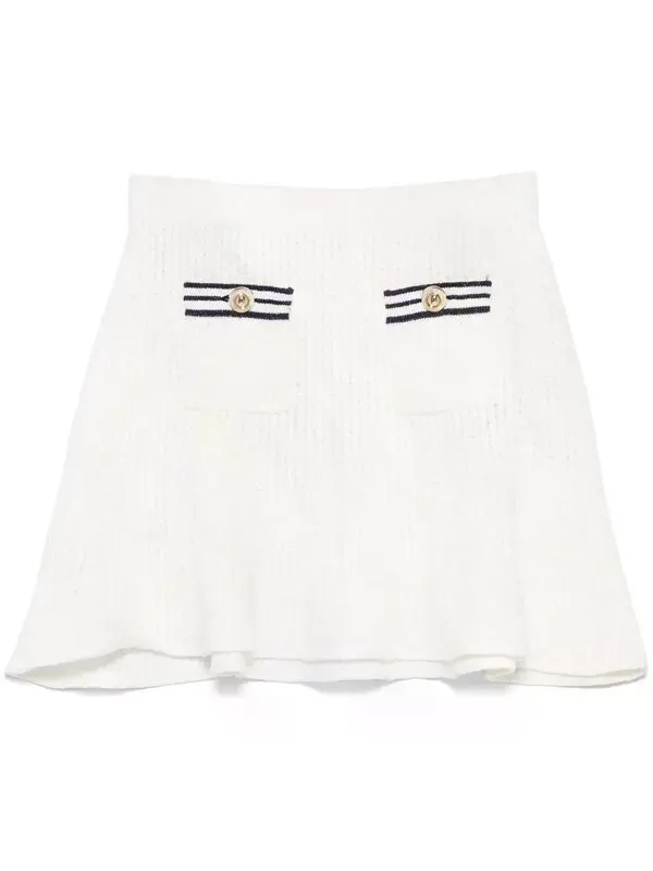SELF-PORTRAIT Textured Knitted Mini Skirt
