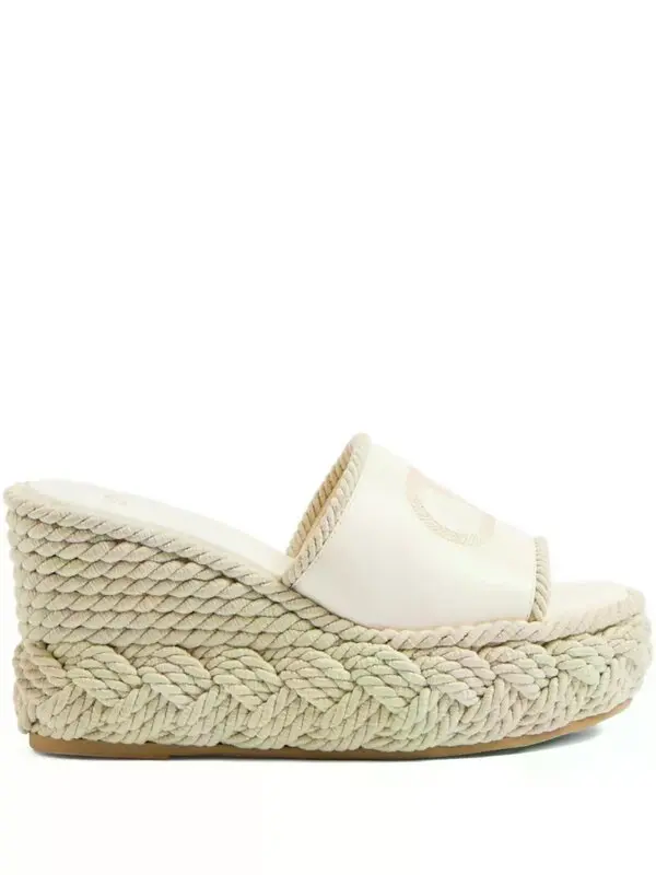 Valentino Garavani 100mm Vlogo Torchon Sandals - Neutrals