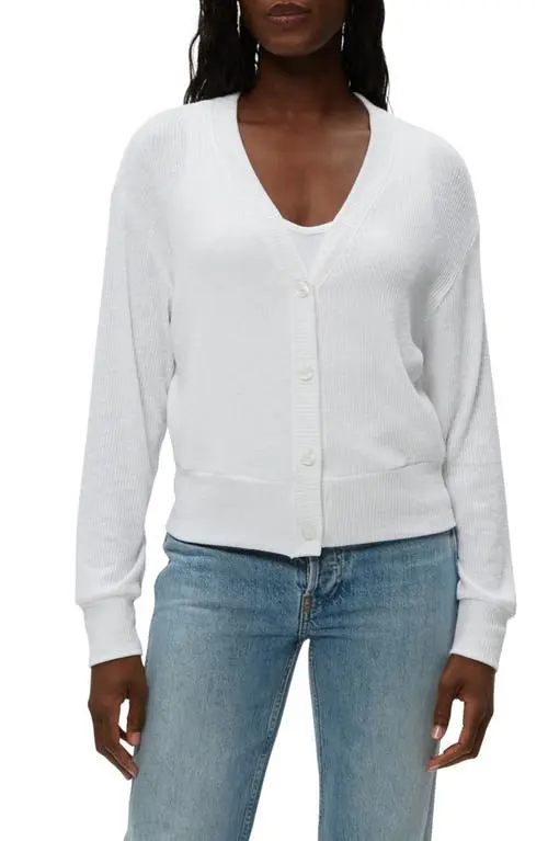 Michael Stars Ilsa Rib Knit Cardigan - White