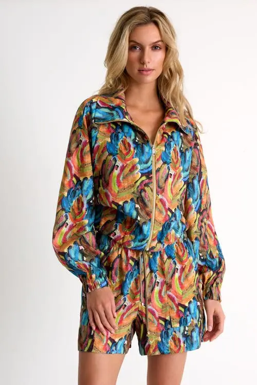 Shan Linen Puffer Jacket - Print