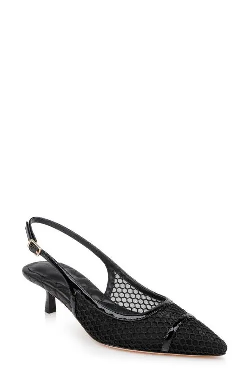 L'Agence Graland Pointed Toe Slingback Pump - Black Mesh