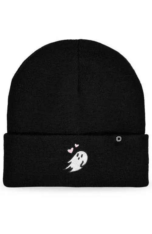 DALIX Heartly Ghost Beanie - Black
