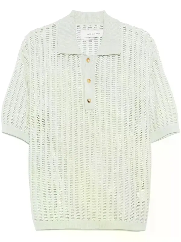 FENG CHEN WANG Open-knit Polo Shirt