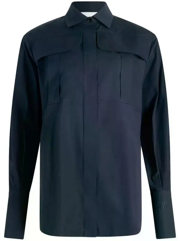 Patou Safari Poplin Shirt - Blue