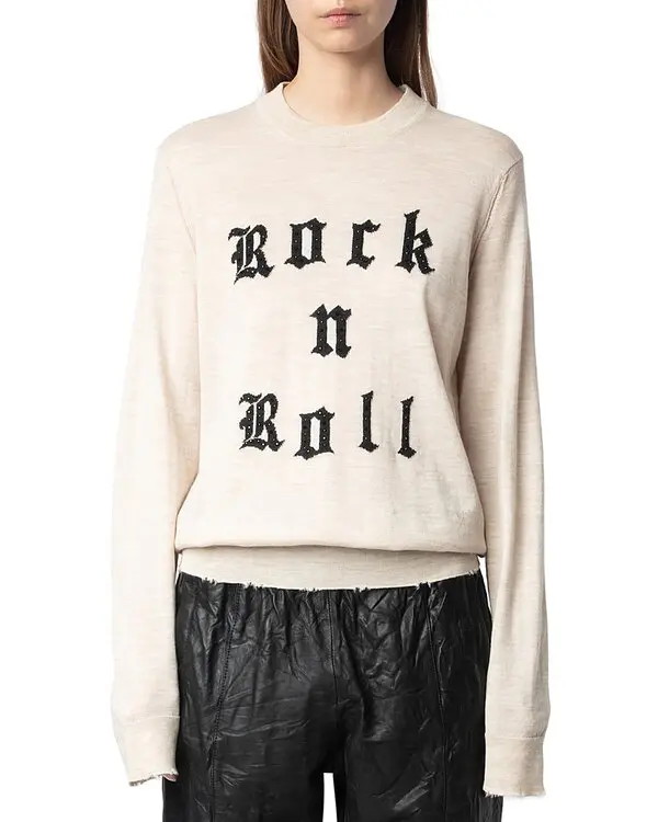 Zadig&Voltaire Ivy Rock N Roll Graphic Wool Sweater - Geology