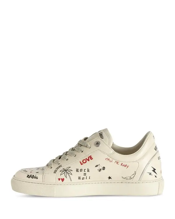 Zadig&Voltaire Fly On Love Tag Sneakers - Silver