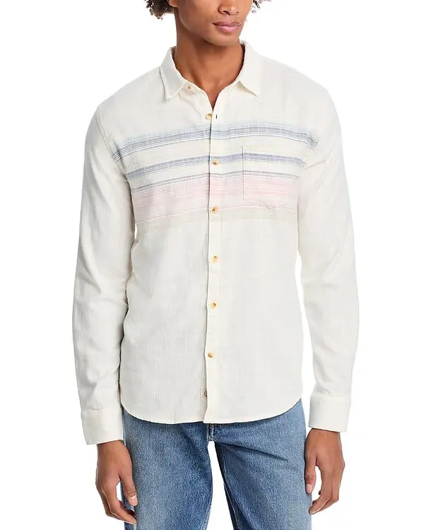 Marine Layer Classic Stretch Selvage Shirt - Natural Multi Stripe