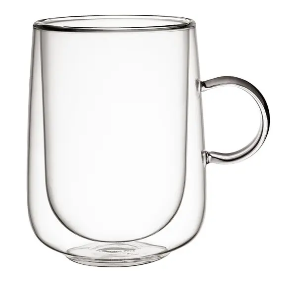 VILLEROY & BOCH Artesano Hot And Cold Beverages Insulated Extra Large Latte Glass With Handle, Set Of 2