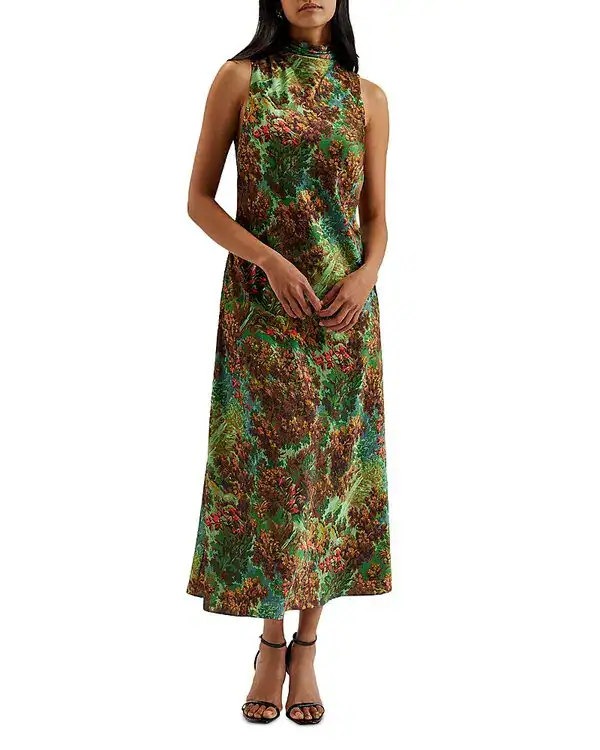 Ted Baker London Printed Midi Slip Dress In Green - 51% Off | Editorialist
