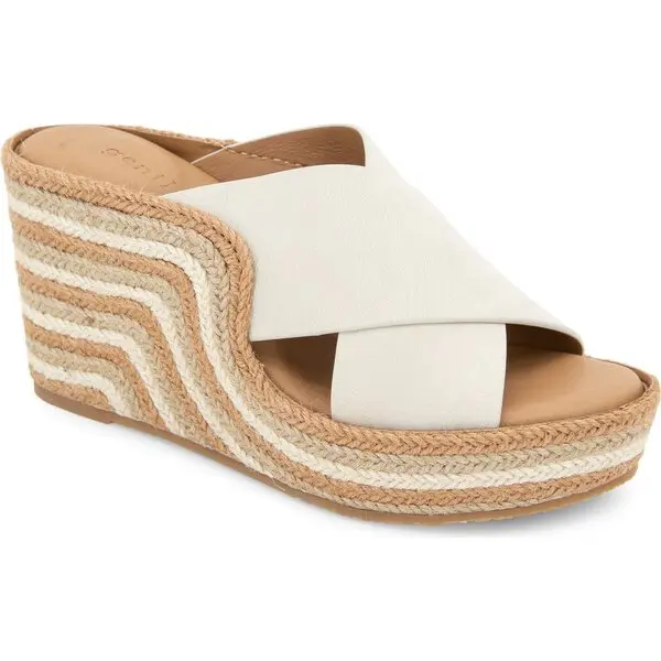 Gentle Souls By Kenneth Cole Porto Espadrille Wedge Sandals - Stone Nubuck